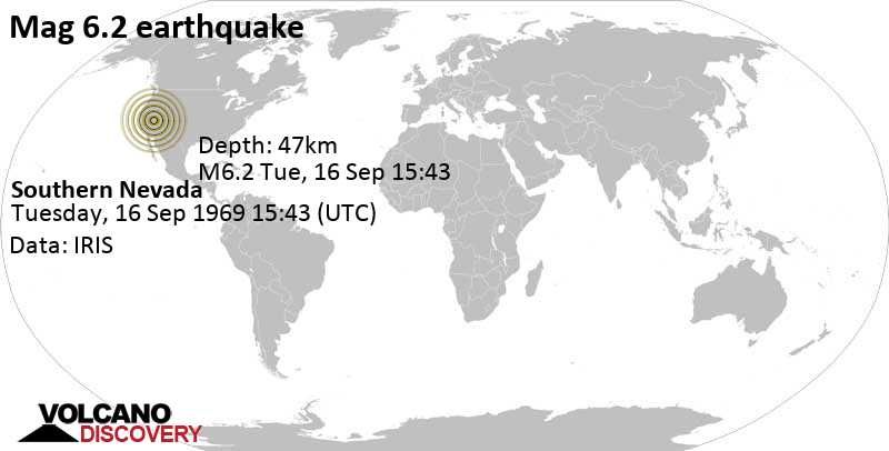 Very Strong Mag. 6.2 Earthquake - Nye County, 111 mi Northwest of North ...