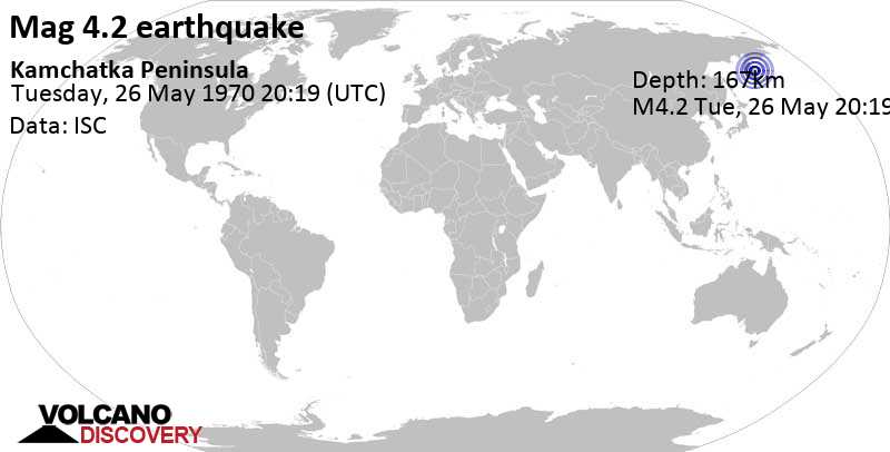 Moderate Mag. 4.2 Earthquake - Kamchatka Peninsula on Tuesday, May 26 ...