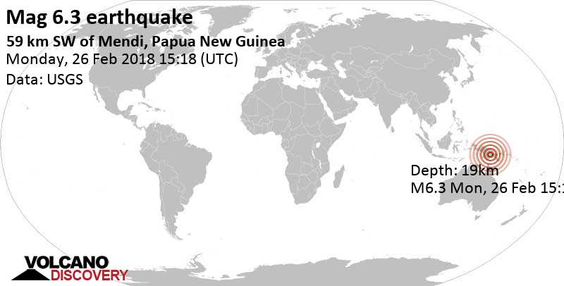 Very Strong Mag. 6.1 Earthquake - 64 km Southwest of Mendi, Southern ...