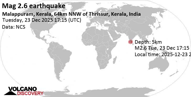 Chelambra, Kerala, India, Earthquakes: Latest Quakes | VolcanoDiscovery