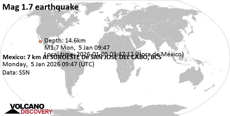 Latest Earthquakes in or Near Estado de Baja California Sur, Mexico ...