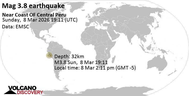 Lima Region, Peru Earthquakes: Latest Quakes | AllQuakes.com