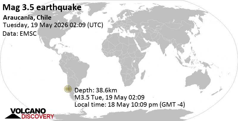 Temuco, Region de la Araucania, Chile, Earthquakes: Latest Quakes ...