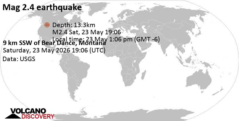 Latest Earthquakes in or Near Lewis and Clark County, Montana, USA ...