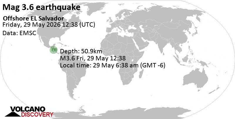 Light Mag. 3.6 Earthquake - North Pacific Ocean, 62 km South of ...