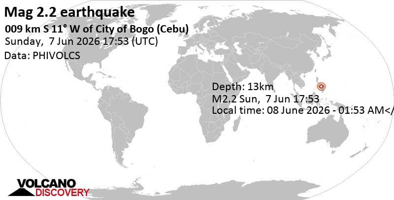 Latest Earthquakes in or Near Province of Cebu, Central Visayas ...