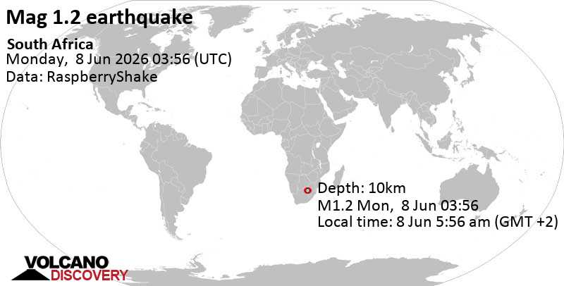 Latest Earthquakes in or Near South Africa: Today and Recently ...