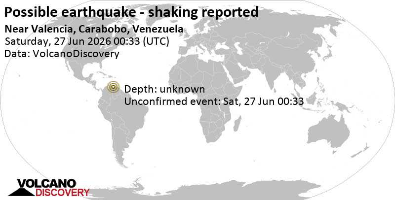 Sismo o evento similar a un terremoto reportado: Near Valencia ...