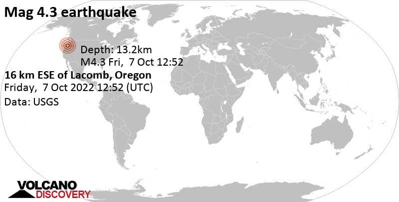Quake Info: Moderate Mag. 4.4 Earthquake - 37 mi Southeast of Salem ...