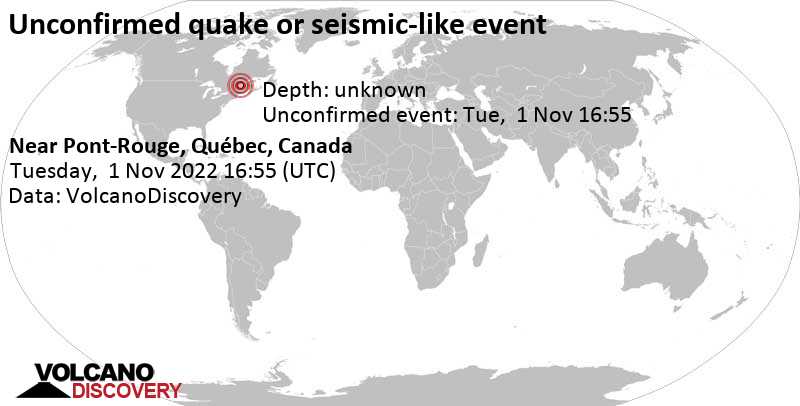 Quake Info: Reported Quake or Seismic-like Event: 18 km West of Quebec ...