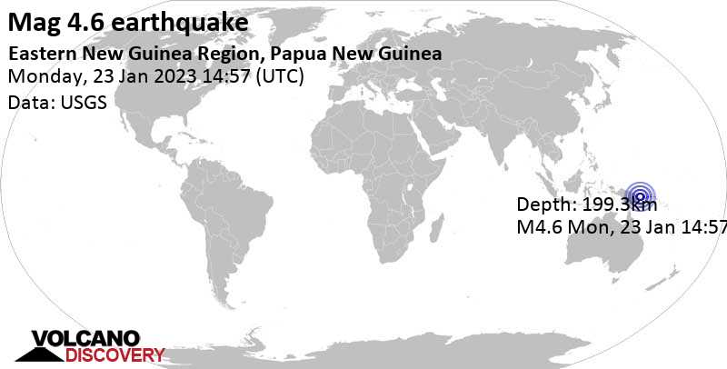 Informe sismo: Terremoto leve mag. 4.6 - Bismarck Sea, 136 km N of Lae ...