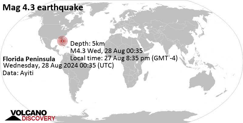 Miami-Dade County County, Florida, USA, Earthquakes: Latest Quakes ...