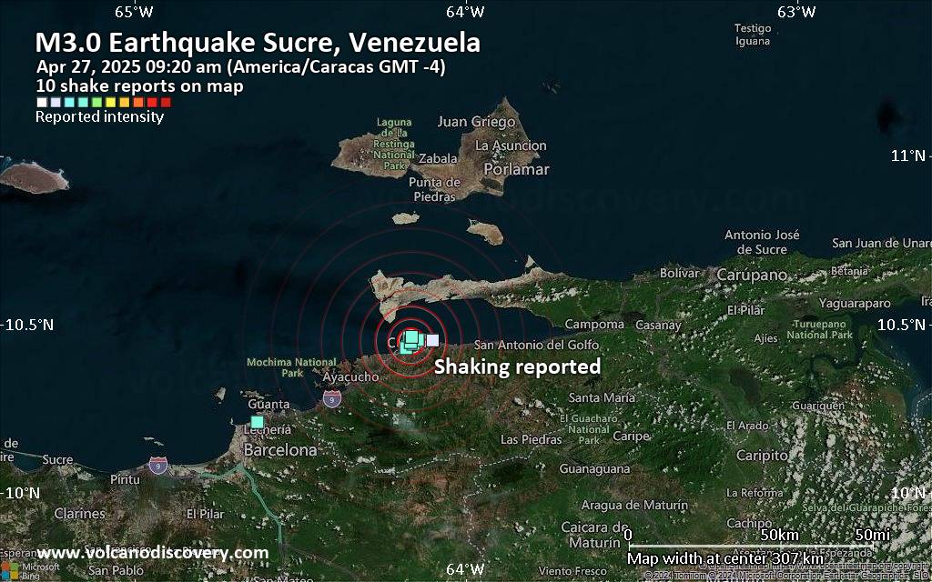Unconfirmed Earthquake or Seismic-like Event: 2 km Southeast of Cumaná ...