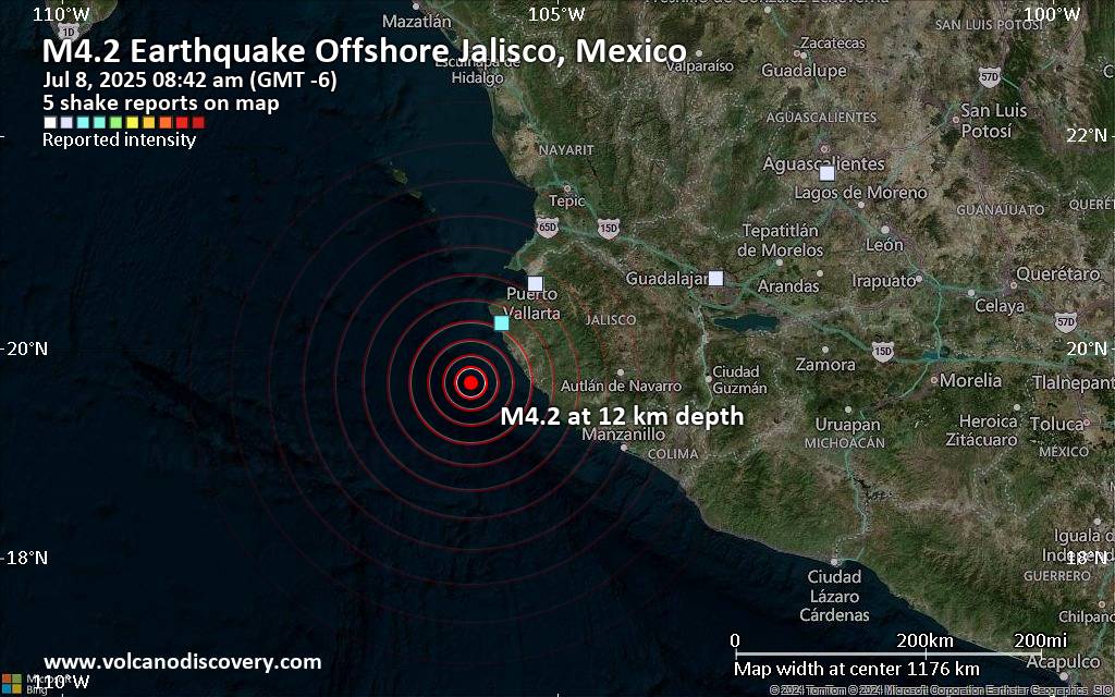 Moderate Mag. 4.2 Earthquake - North Pacific Ocean, 72 km Southwest of ...