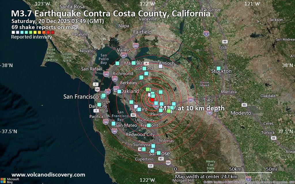 Light Mag. 3.5 Earthquake - 2.4 mi Southeast of San Ramon, Contra Costa ...