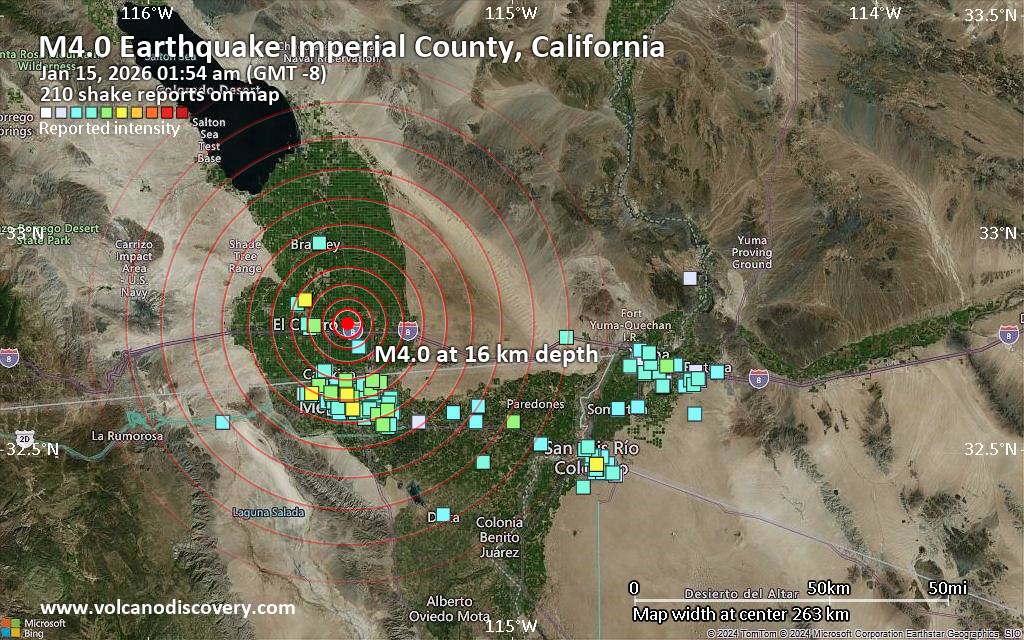 Moderate Mag. 4.3 Earthquake - 6.4 mi East of El Centro, Imperial ...