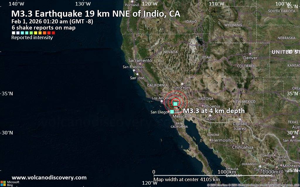 Light Mag. 3.2 Earthquake - 12 mi North of Indio, Riverside County ...