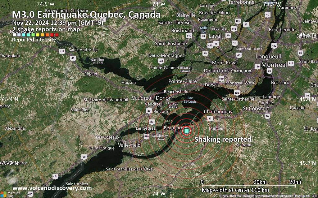Gemeldetes Erdbeben oder erdbebenähnliches Ereignis: 32 km südwestlich ...