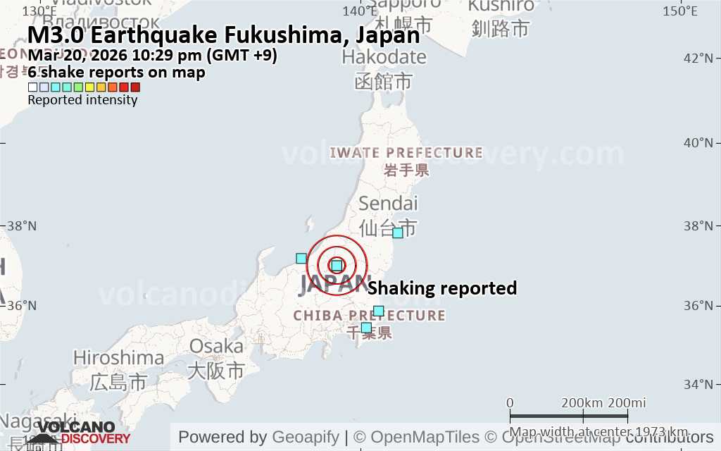 Unconfirmed Earthquake or Seismic-like Event: Fukushima, 36 km ...