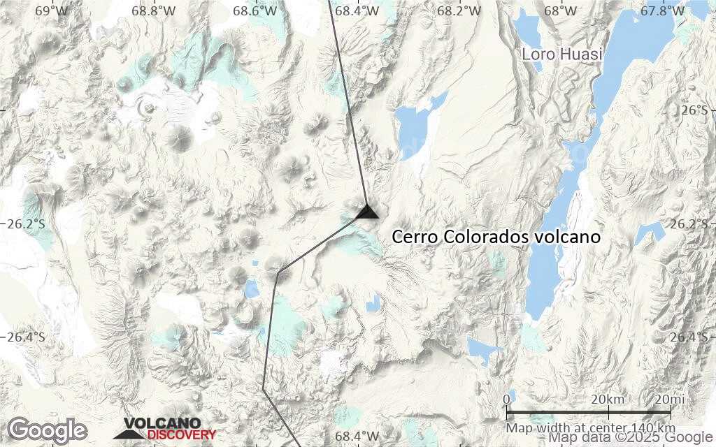 Cerro Colorados volcano (Northern Chile / Argentina border) facts ...