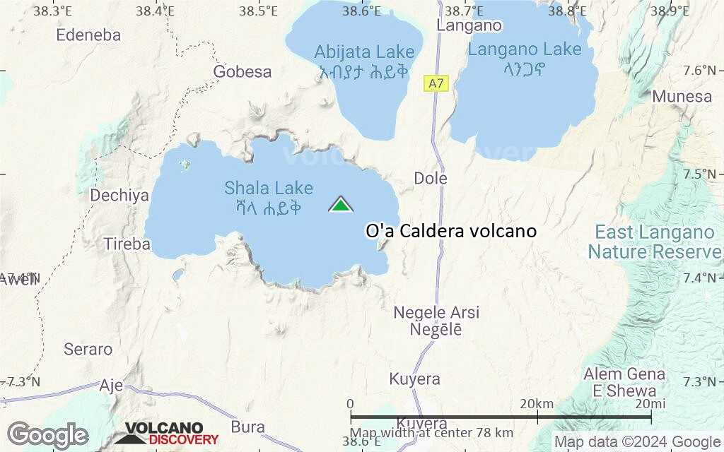 O'a Caldera Volcano, Ethiopia - facts & information | VolcanoAdventures