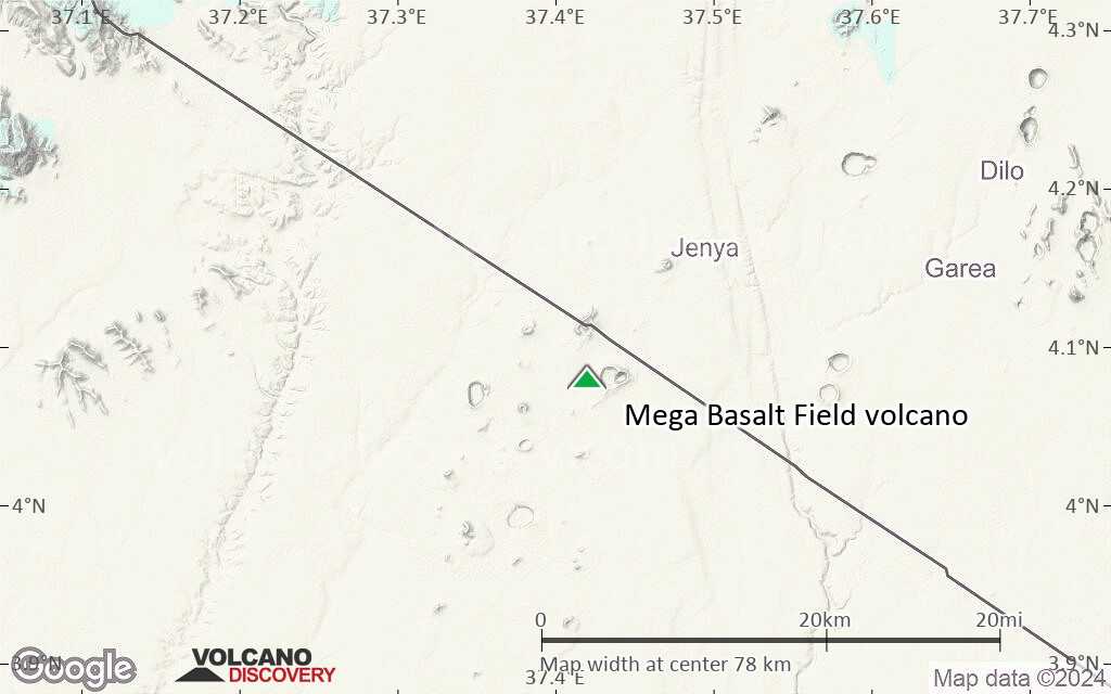 Erdbeben am Vulkan Mega Basalt Field: jüngste Beben in den letzten 14 Tagen