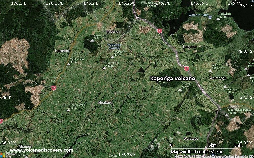 Kapenga volcano (New Zealand) facts & information | VolcanoAdventures