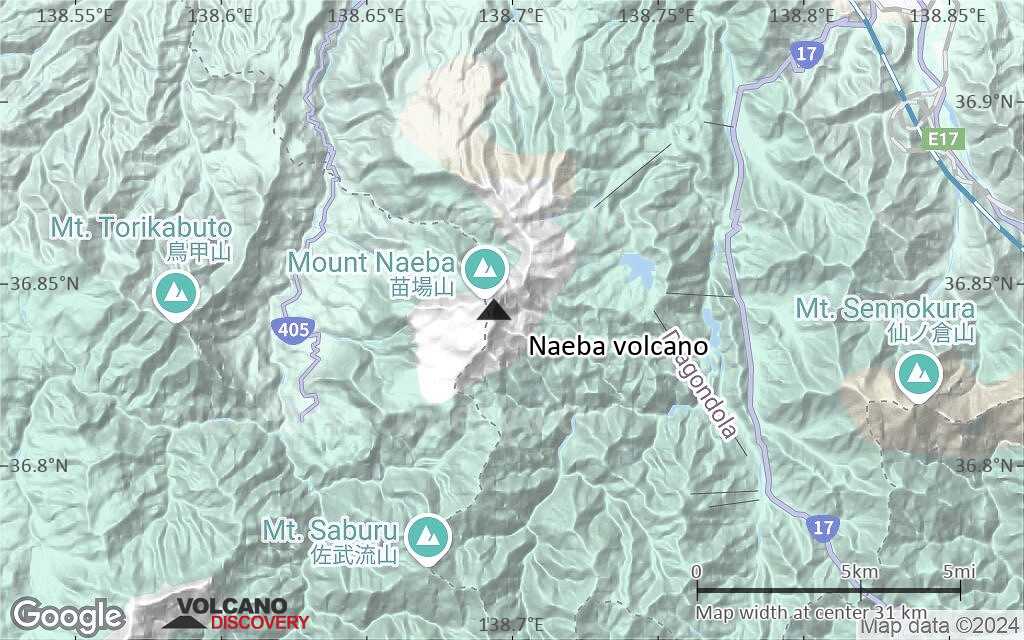 Naeba volcano (Honshu, Japan) facts & information | VolcanoAdventures