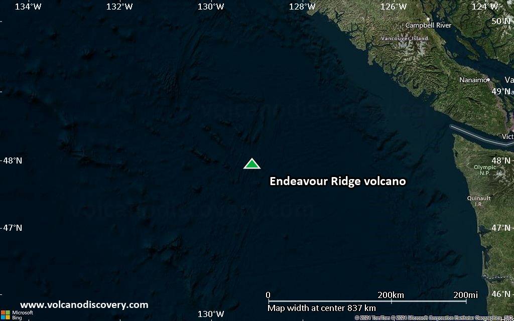 Endeavour Ridge Volcano, Northeastern Pacific Ocean, Juan de Fuca Ridge ...