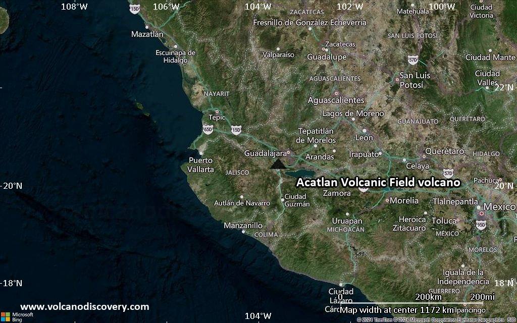 Latest Satellite Images of Acatlan Volcanic Field Volcano ...