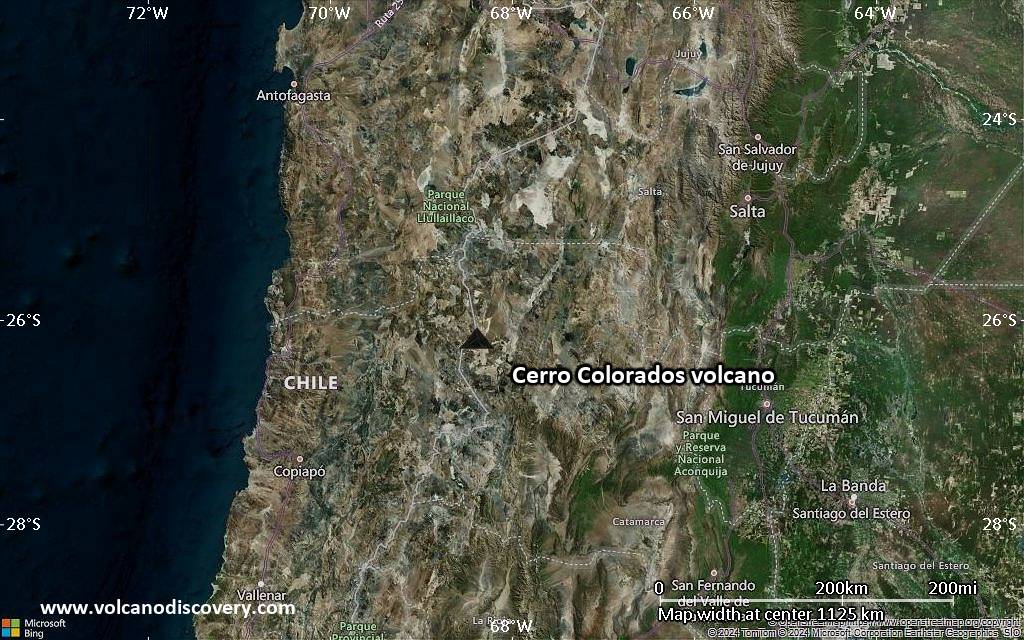 Cerro Colorados volcano (Northern Chile / Argentina border) facts ...