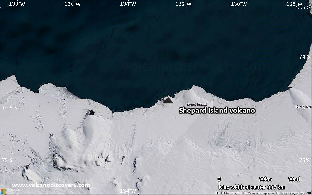 Terremoti Oggi: ultimi sismi vicino al vulcano Shepard Island dal 1900