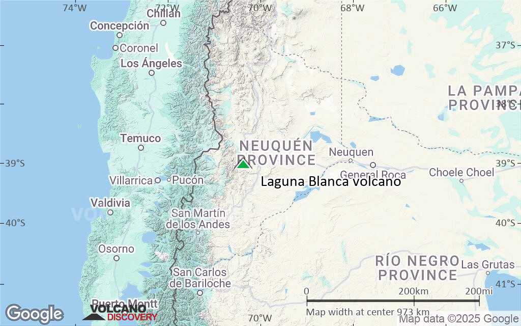 Laguna Blanca Volcano, Central Chile and Argentina (South America ...