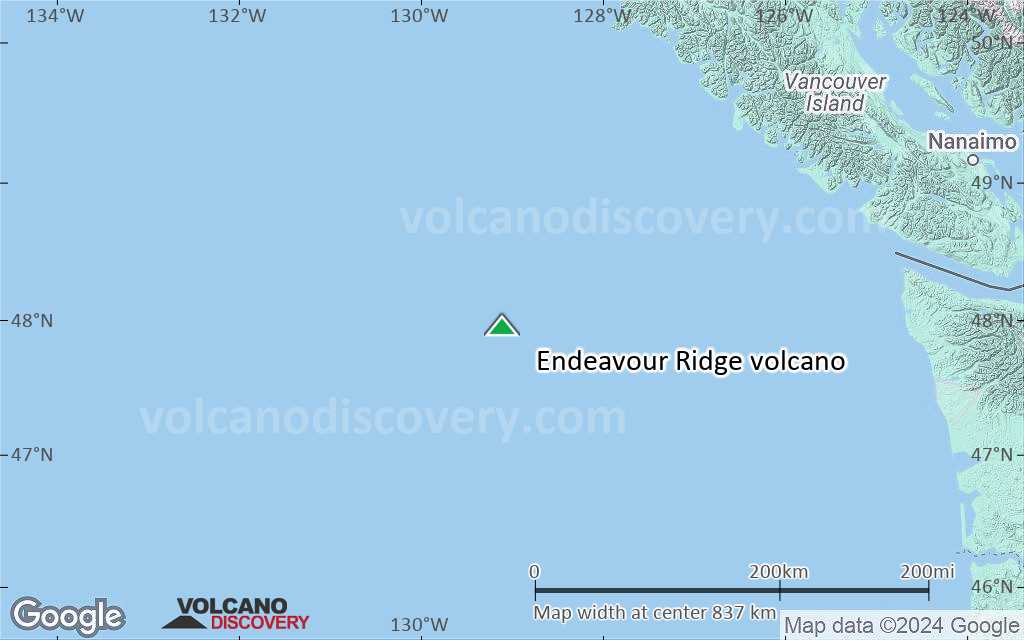 Endeavour Ridge Volcano, Northeastern Pacific Ocean, Juan de Fuca Ridge ...