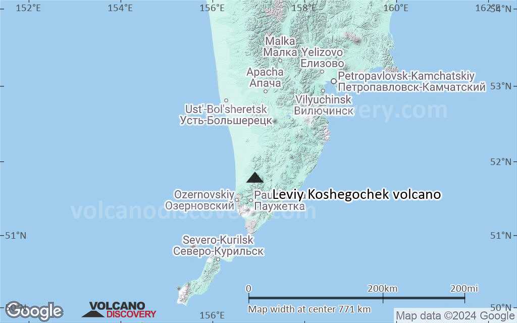 Leviy Koshegochek volcano (Kamchatka Peninsula, Russia) facts & information