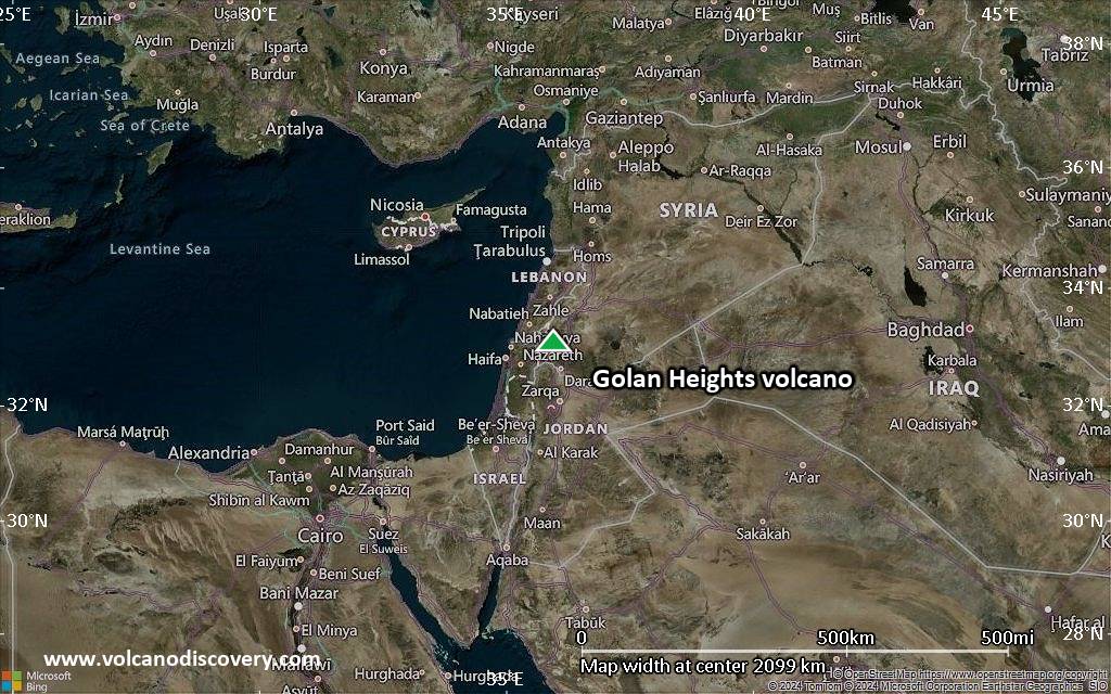Terremoti Oggi: ultimi sismi vicino al vulcano Golan Heights ultimi 14 ...