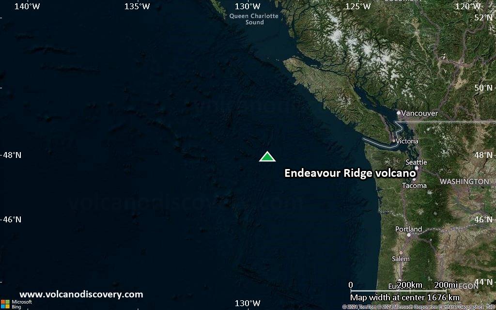 Endeavour Ridge Volcano, Northeastern Pacific Ocean, Juan de Fuca Ridge ...