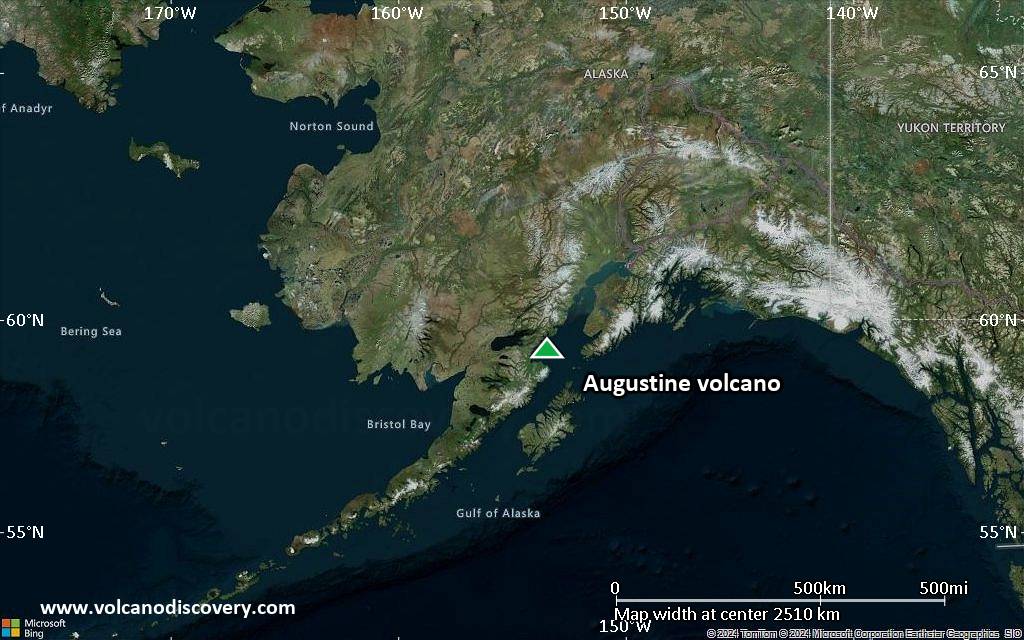 Carte Du Volcan Augustin L'Augustine, Sur Une île D'Alaska, Un Volcan