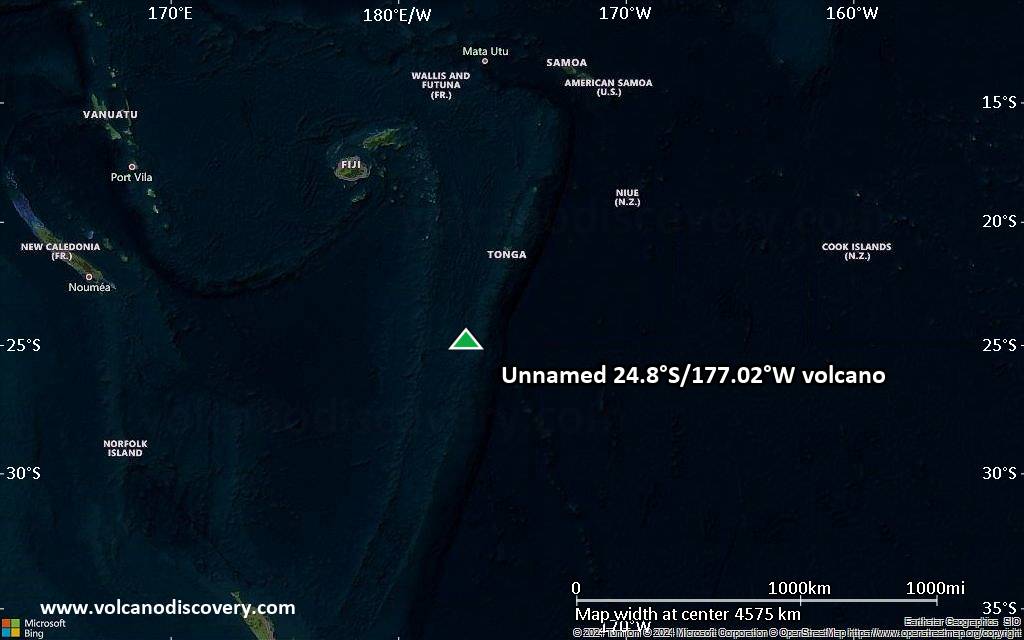 Unnamed 24.8°S/177.02°W Volcano, Tonga Islands, - facts & information