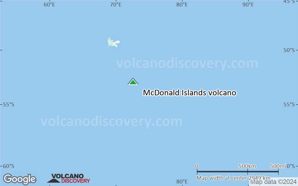 McDonald Islands Vulkan, Australia, Southern Indian Ocean - Information