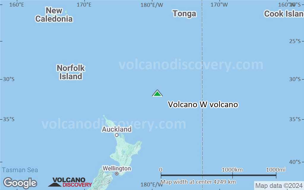 Volcano W Vulkan, New Zealand, Kermadec Islands - Information ...