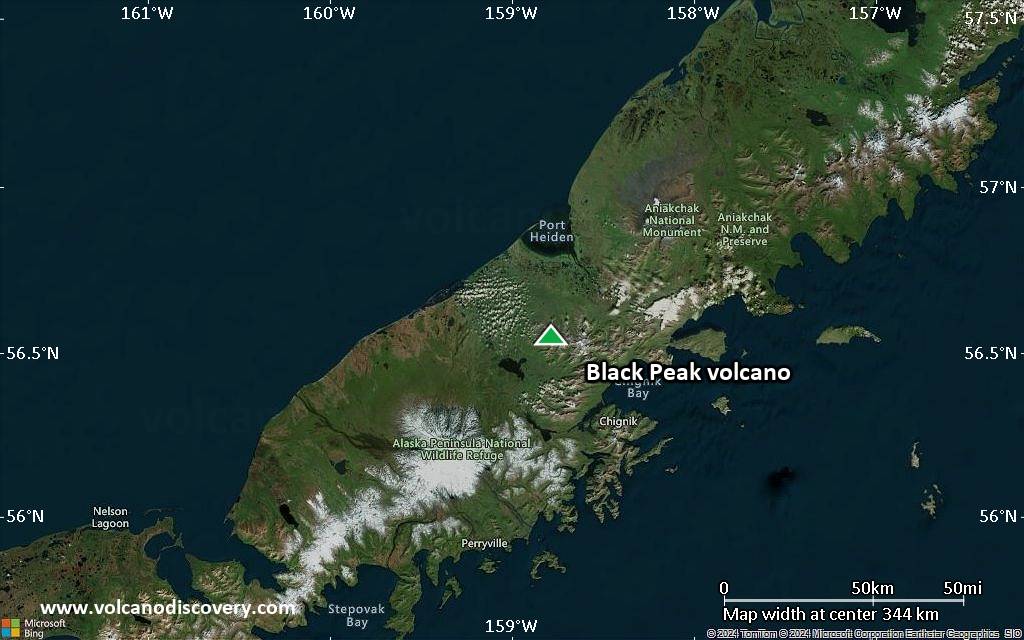 Black Peak volcano (United States, Alaska Peninsula) facts & information