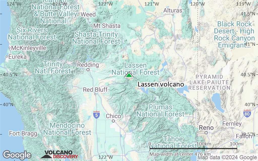 Carte Du Volcan Lassen Peak