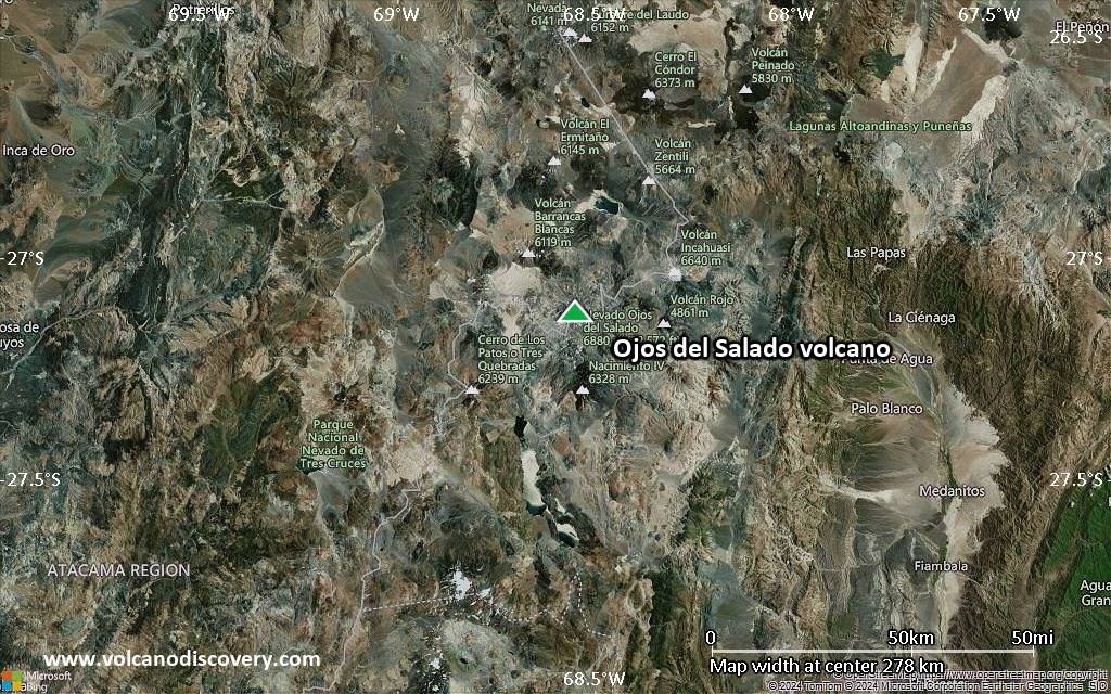 Ojos del Salado Volcan, Chile / Argentine - Infos | VolcanoAdventures