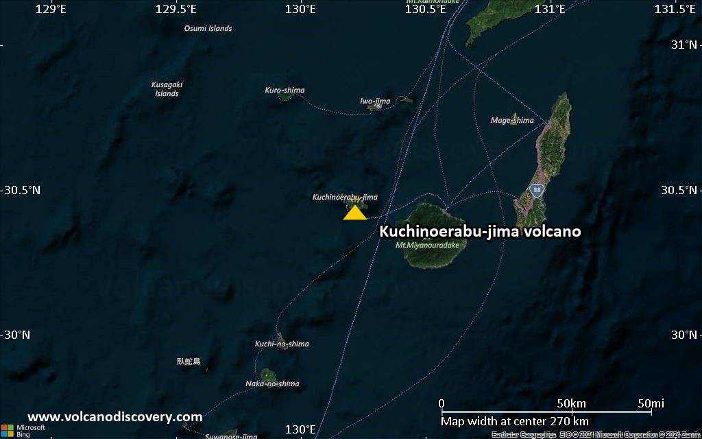 Kuchinoerabu-jima volcano, Isole Ryuku, Giappone: news & activity updates