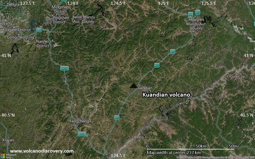 Kuandian volcano (China) facts & information | VolcanoAdventures