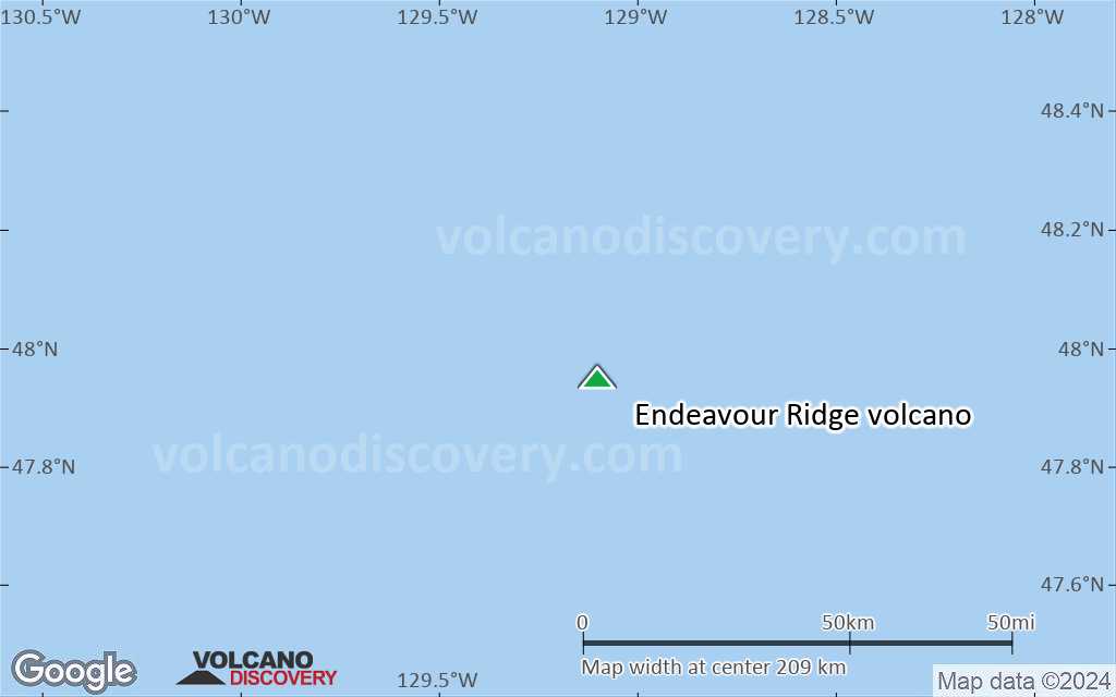 Endeavour Ridge Volcano, Northeastern Pacific Ocean, Juan de Fuca Ridge ...