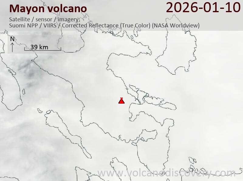 Latest Satellite Images of Mayon Volcano | VolcanoDiscovery