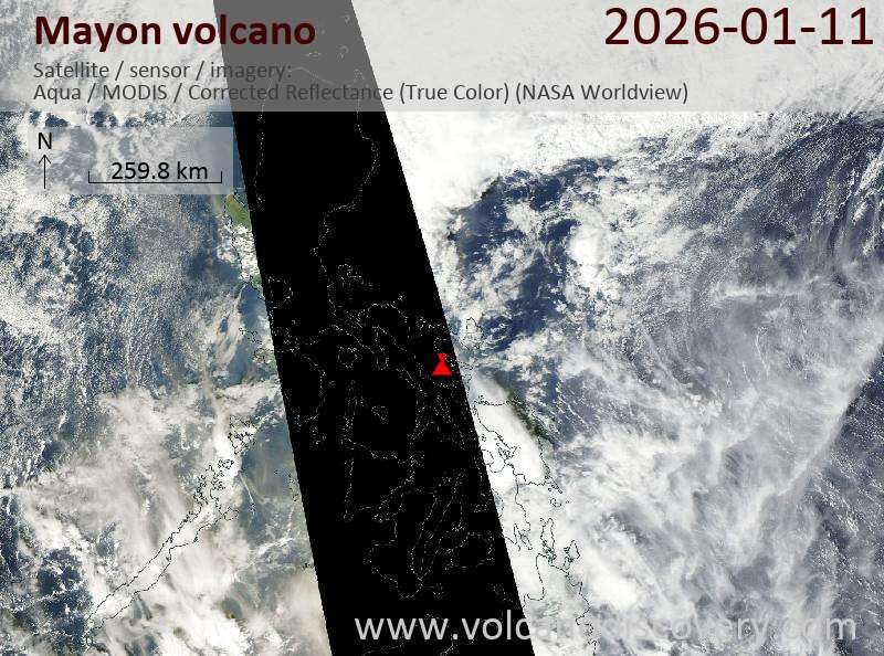 Latest Satellite Images of Mayon Volcano | VolcanoDiscovery
