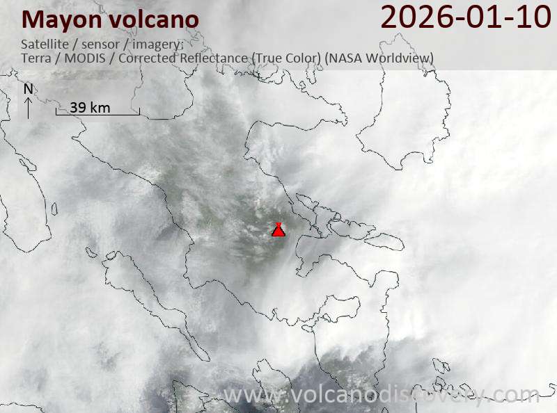 Latest Satellite Images of Mayon Volcano | VolcanoDiscovery